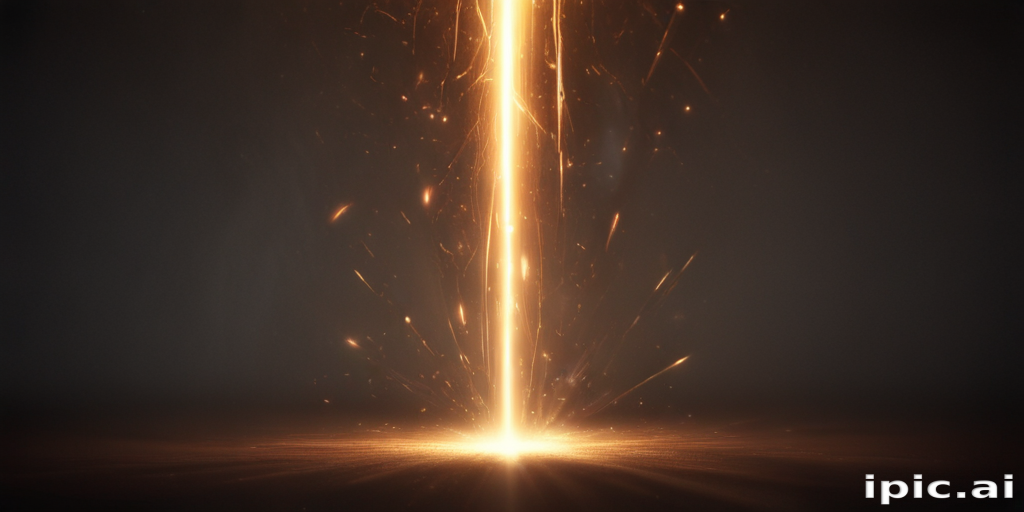 Radiant Beam of Light Emanating from a Central Point in Darkness