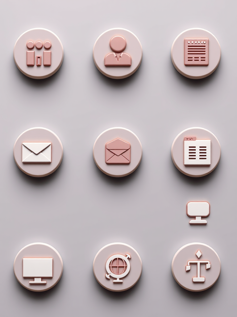 Modern Communication Icons Representing Various Professional and ...