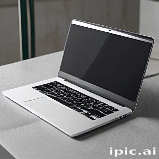 Modern Laptop on a Minimalist Desk with a Sleek Design and Empty Screen