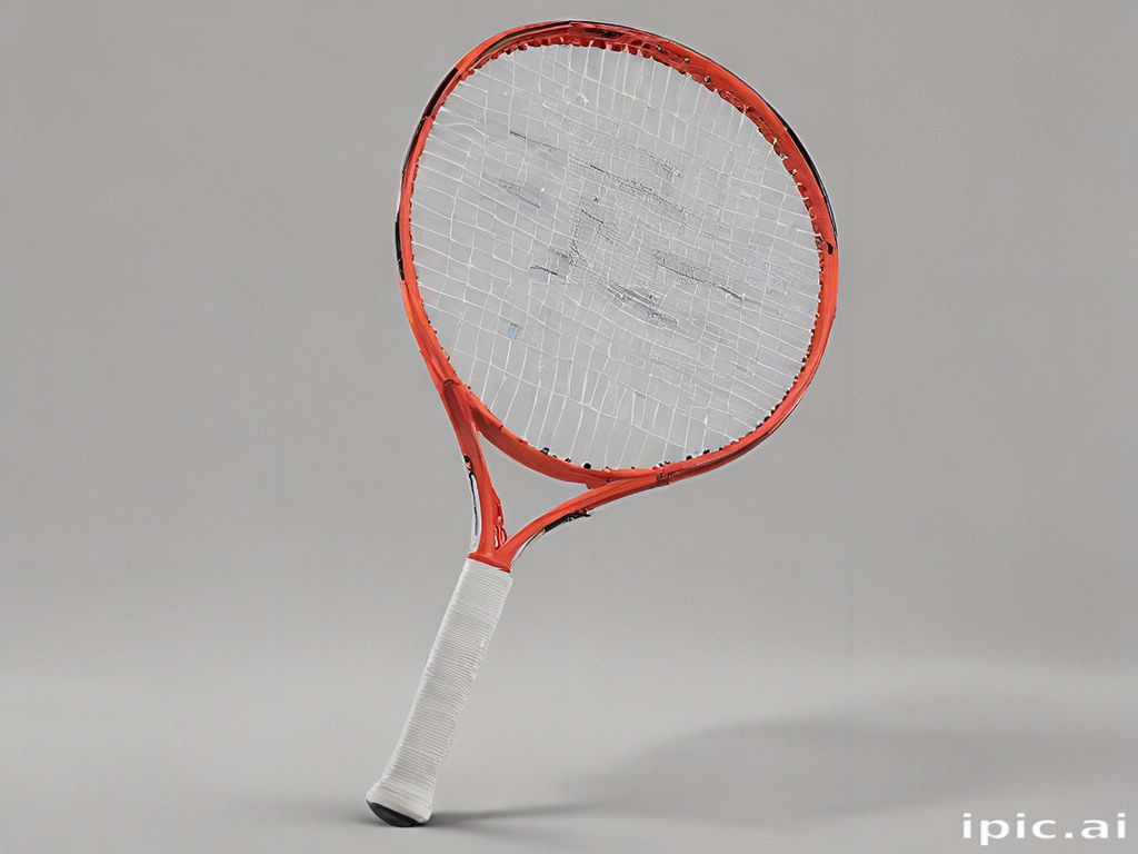 Bright Orange Tennis Racket Isolated on a Simple Gray Background