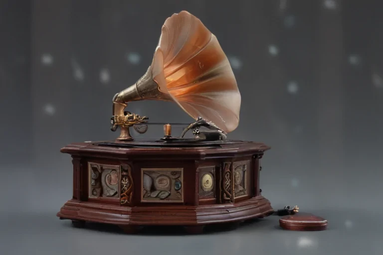 Vintage Gramophone: A Beautiful Antique Music Player with Elegant Design