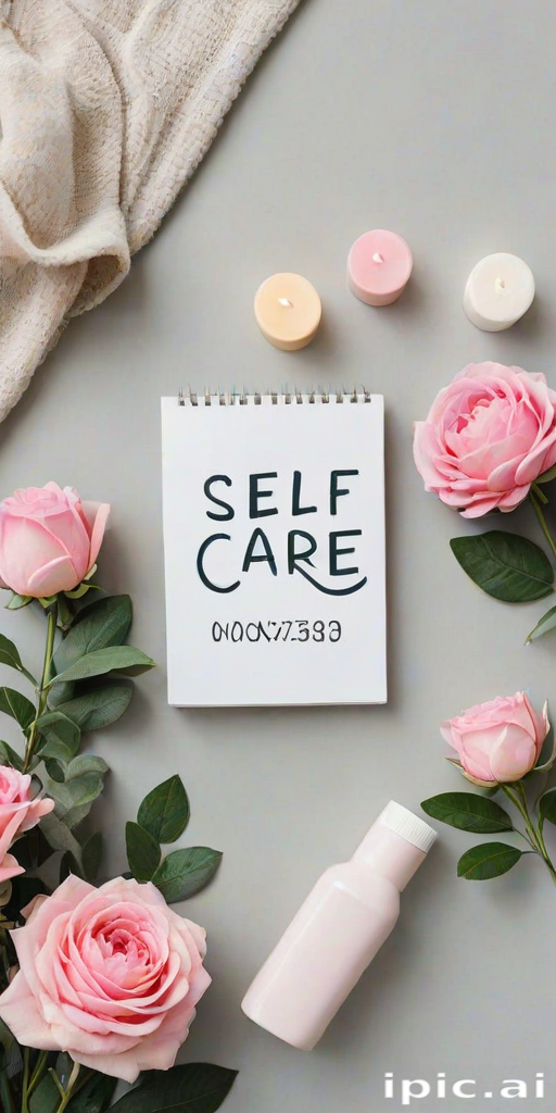 Embracing Wellness: A Beautiful Self-Care Moment with Candles and Flowers