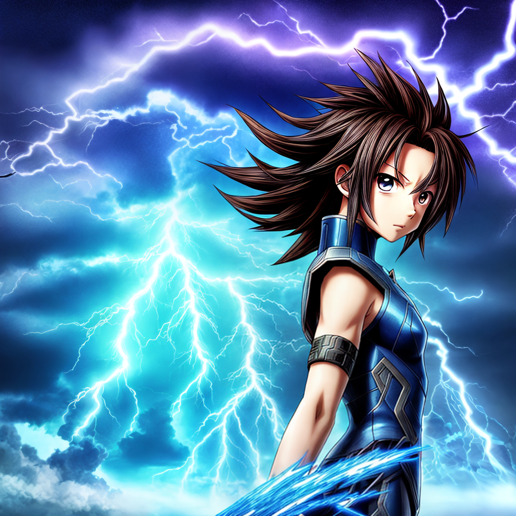 a anime thunder storm pfp