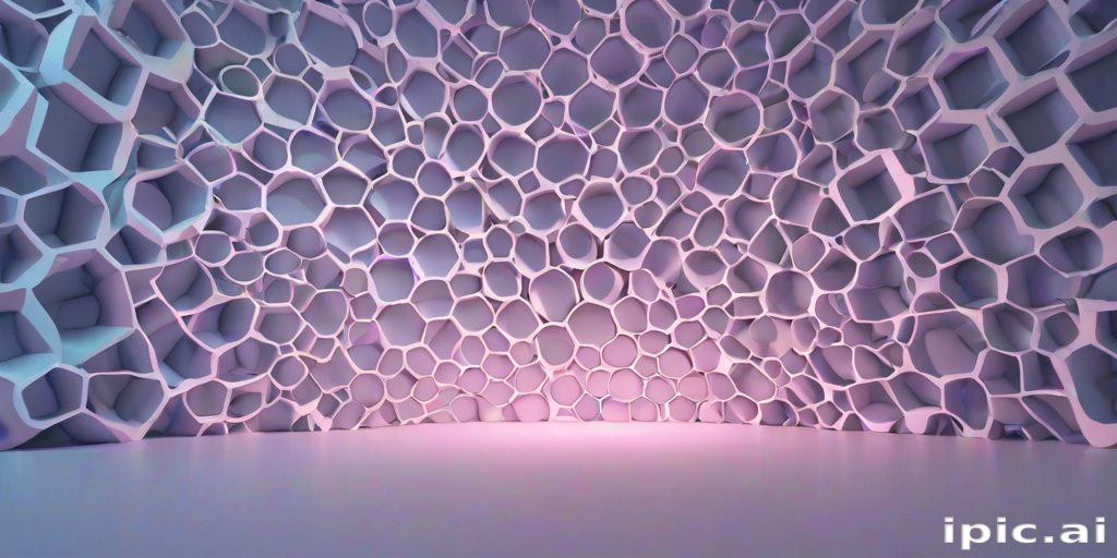 Abstract Geometric Wall Design with Soft Lighting and Hexagonal Patterns