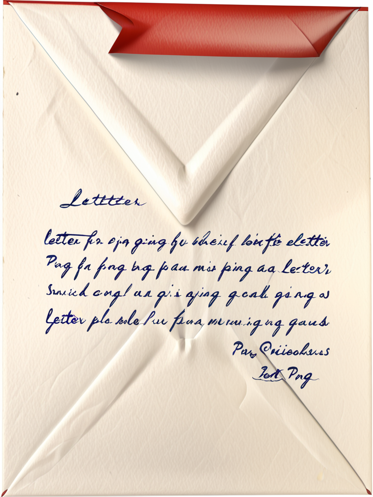 Artistic Envelope with Elegantly Written Letter in Cursive Style