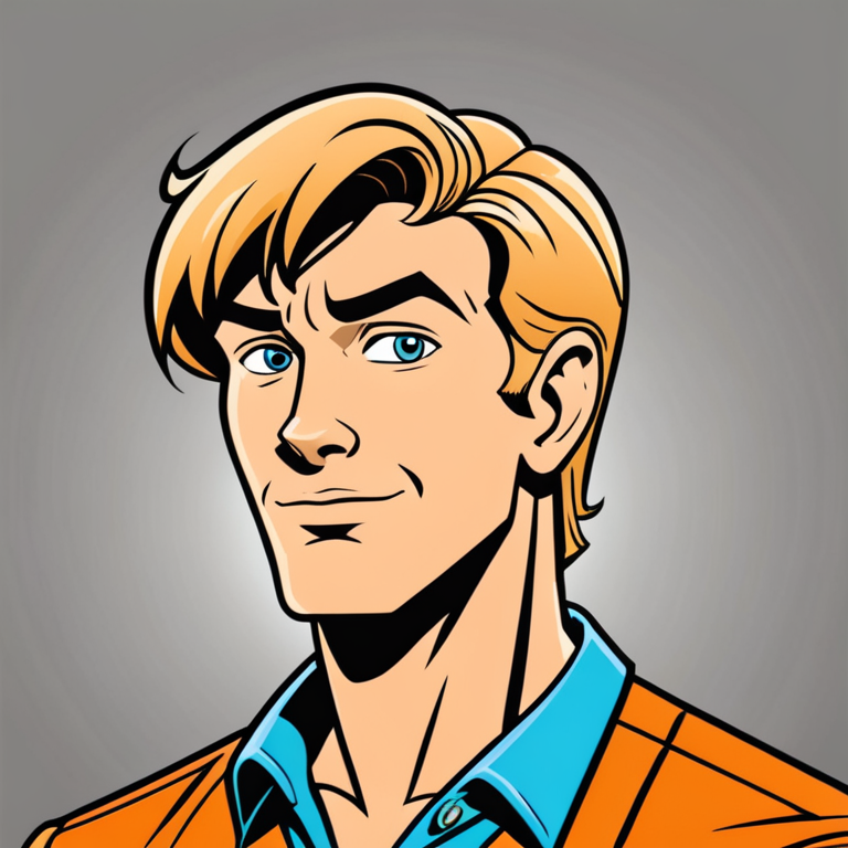 Fred Jones from the cartoon Scooby-Doo. blond hair. Portrait. Profile ...