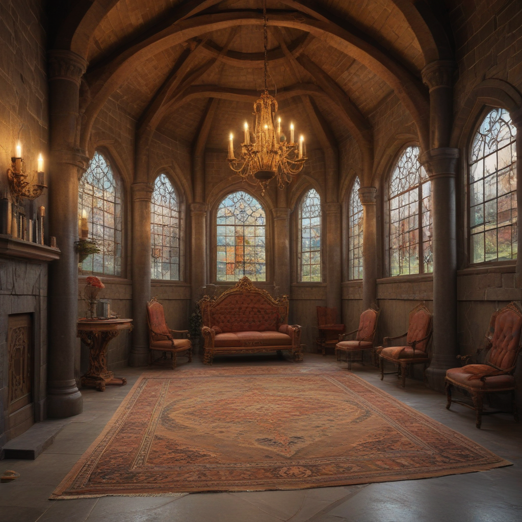 fantasy castle interior in the style of Adventure Time