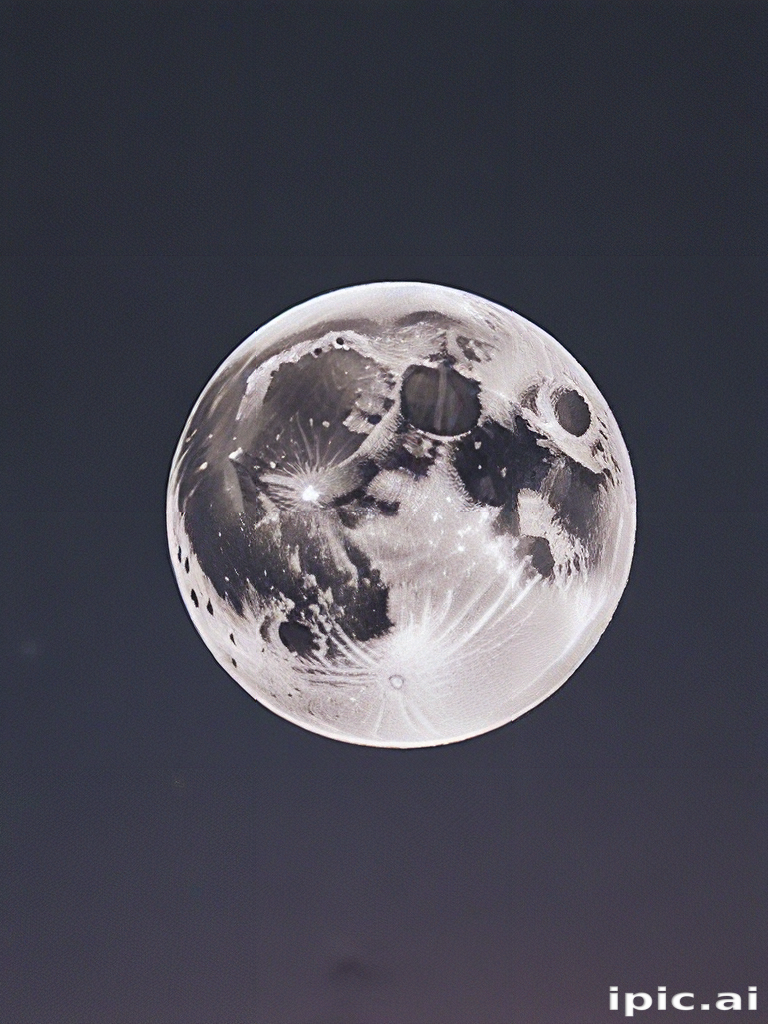 A Captivating Crystal Sphere Featuring a Detailed Moonlit Reflection