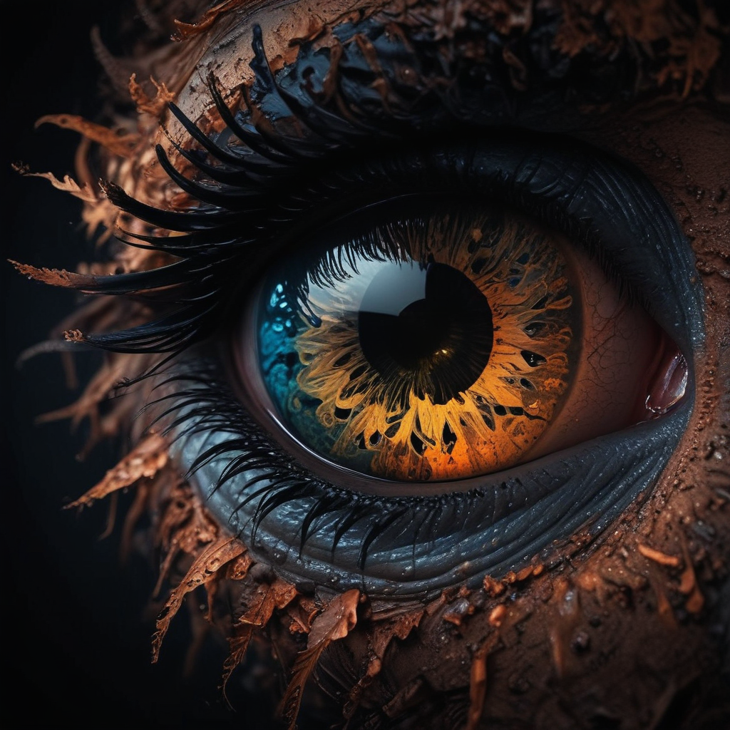 An Intricate Close-Up of a Stunning Eye with Unique Textures