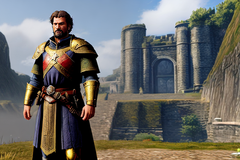 Medieval RPG: Hadrian is an imposing guard, with an upright posture and ...