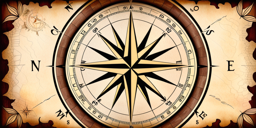 A Vintage Nautical Compass Design with Intricate Directions and Elegant ...