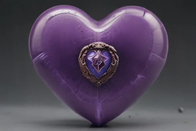 A Beautifully Crafted Purple Heart with Intricate Decorative Emblem ...