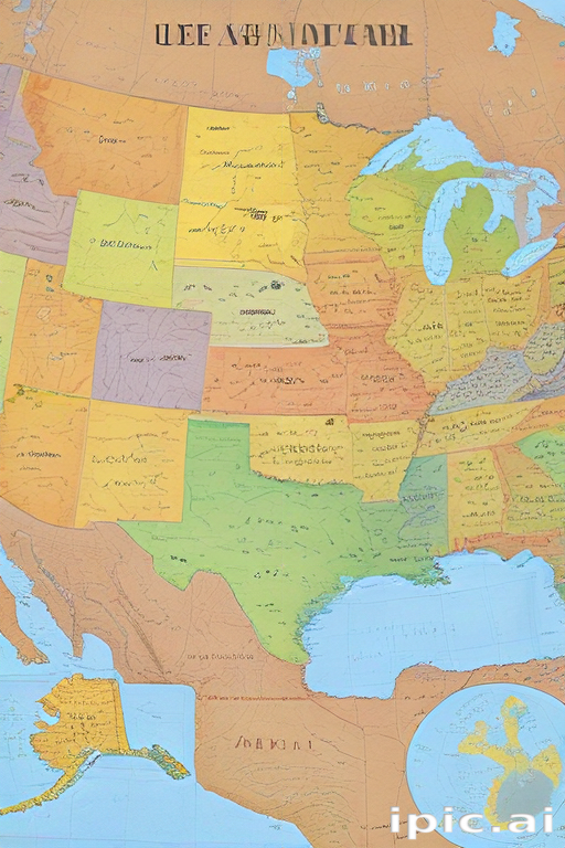 Detailed Map of the United States Highlighting Geographic Regions and ...