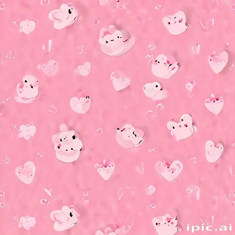 Whimsical Pink Background Filled with Cute Cartoon Animal Characters ...