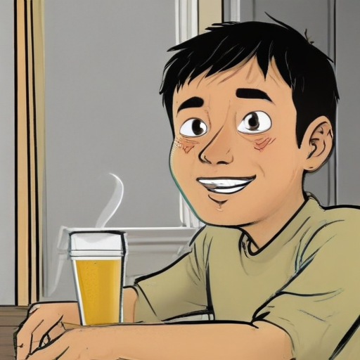 drunken burmese guy cartoon