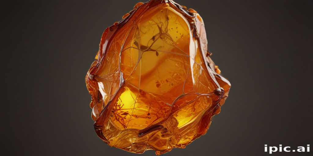 Stunning Close-Up of a Unique Amber Gemstone Captured in Perfect Light