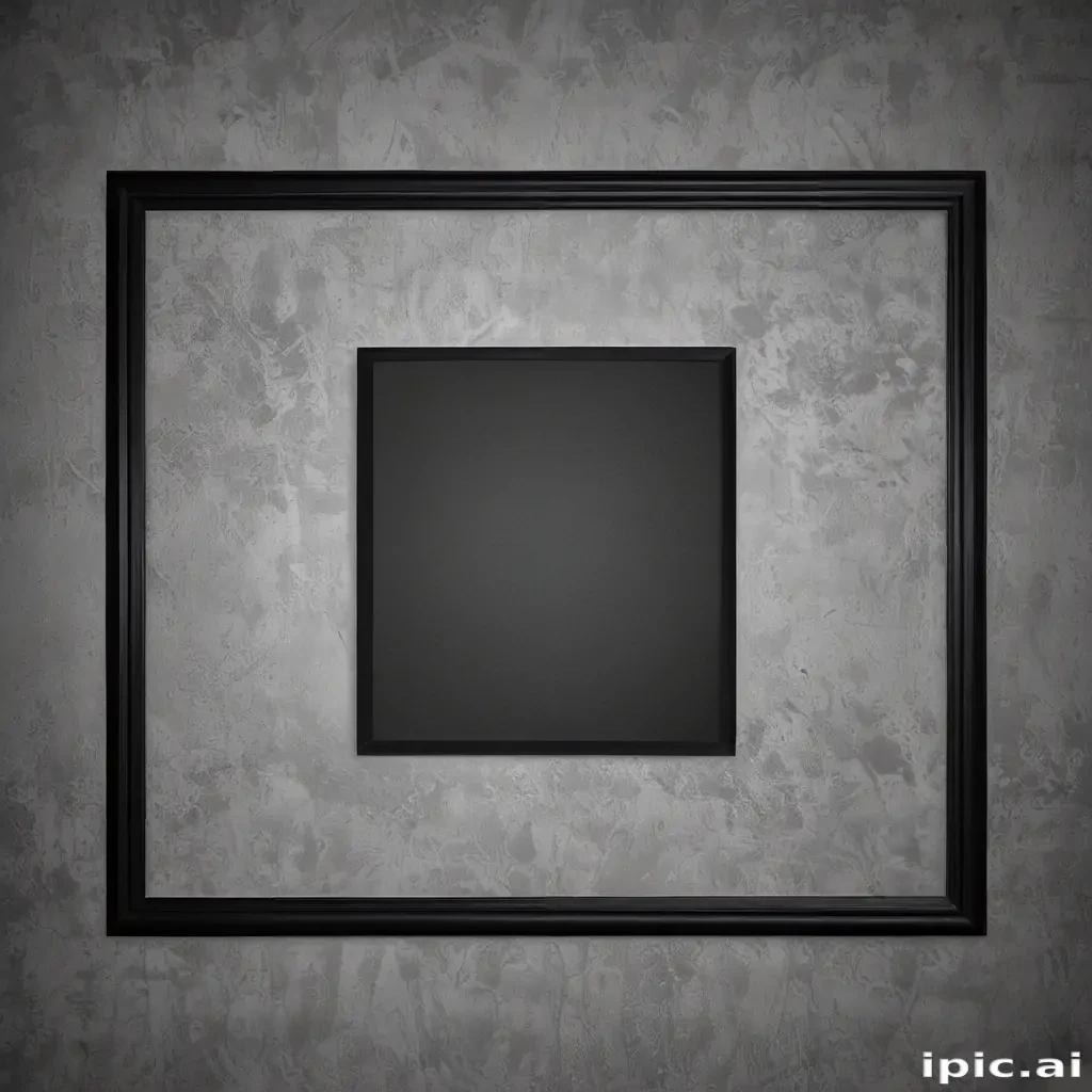 Minimalist Black Frame Hanging on a Textured Gray Wall Background