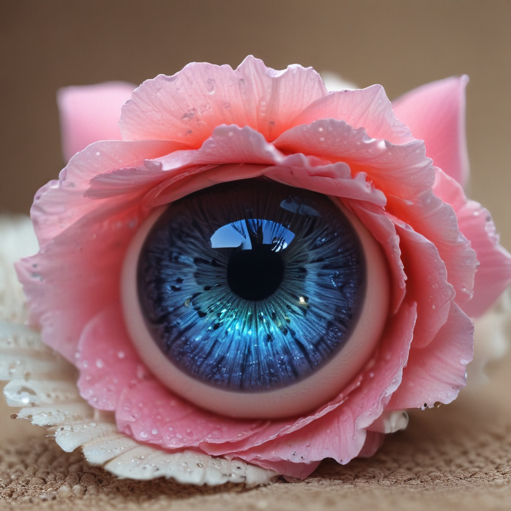 A Captivating Fusion of Nature and Imagination: Eye Within a Flower.