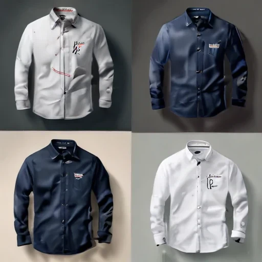 Stylish Collection of Four Distinctive Dress Shirts in Various Colors