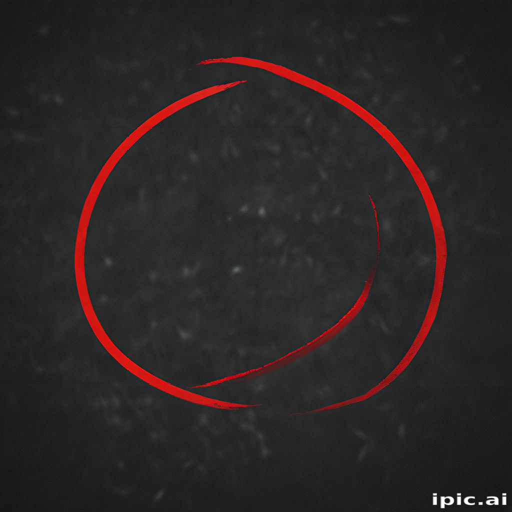 Abstract Design Featuring a Bold Red Circle on a Dark Background