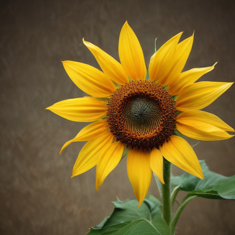 A Vibrant Sunflower Standing Tall Against a Soft, Earthy Background
