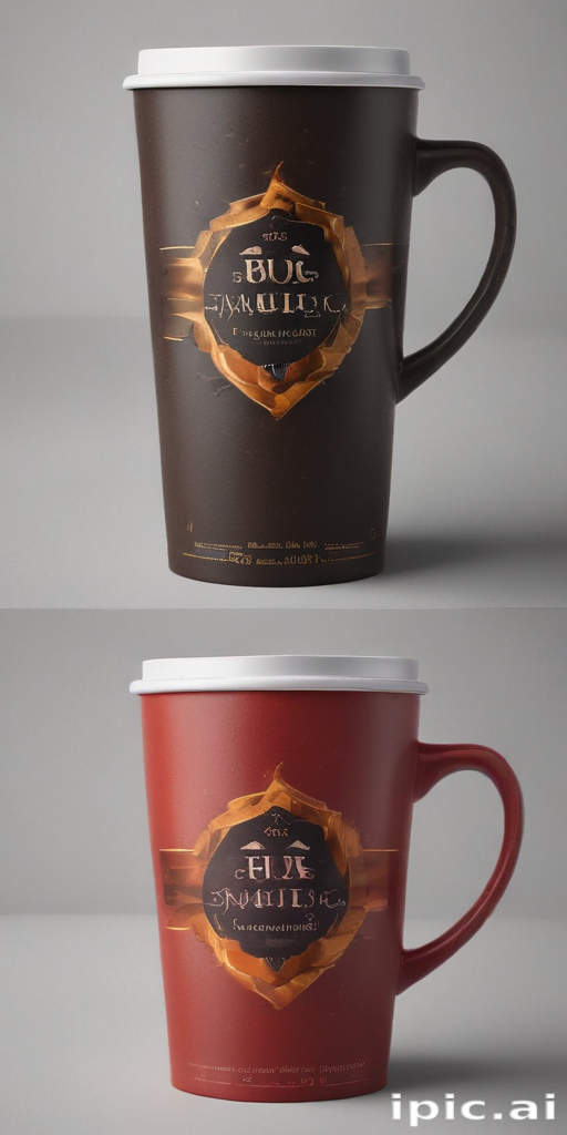 Creative Coffee Cup Designs Featuring Unique Labels and Colorful Artwork