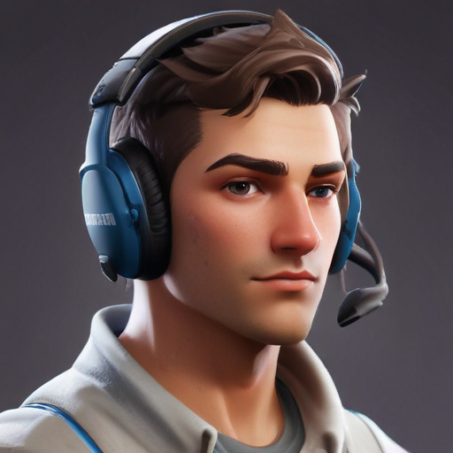 a Fortnite player with a headset dent