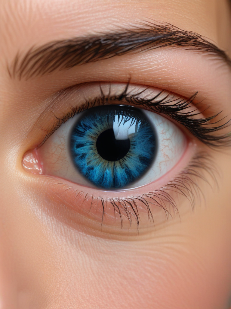 Close-Up of a Strikingly Beautiful Blue Eye with Intricate Details