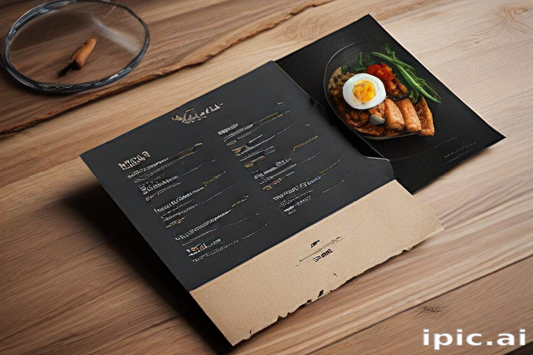 Elegant Restaurant Menu Displaying a Variety of Gourmet Dishes and Drinks