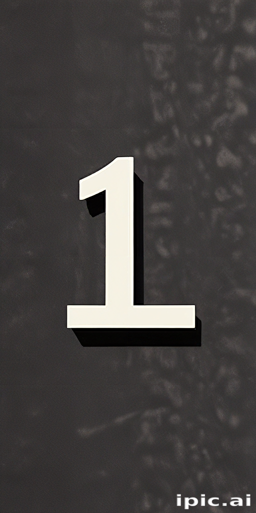 A Bold and Clean Representation of the Number One on a Wall.