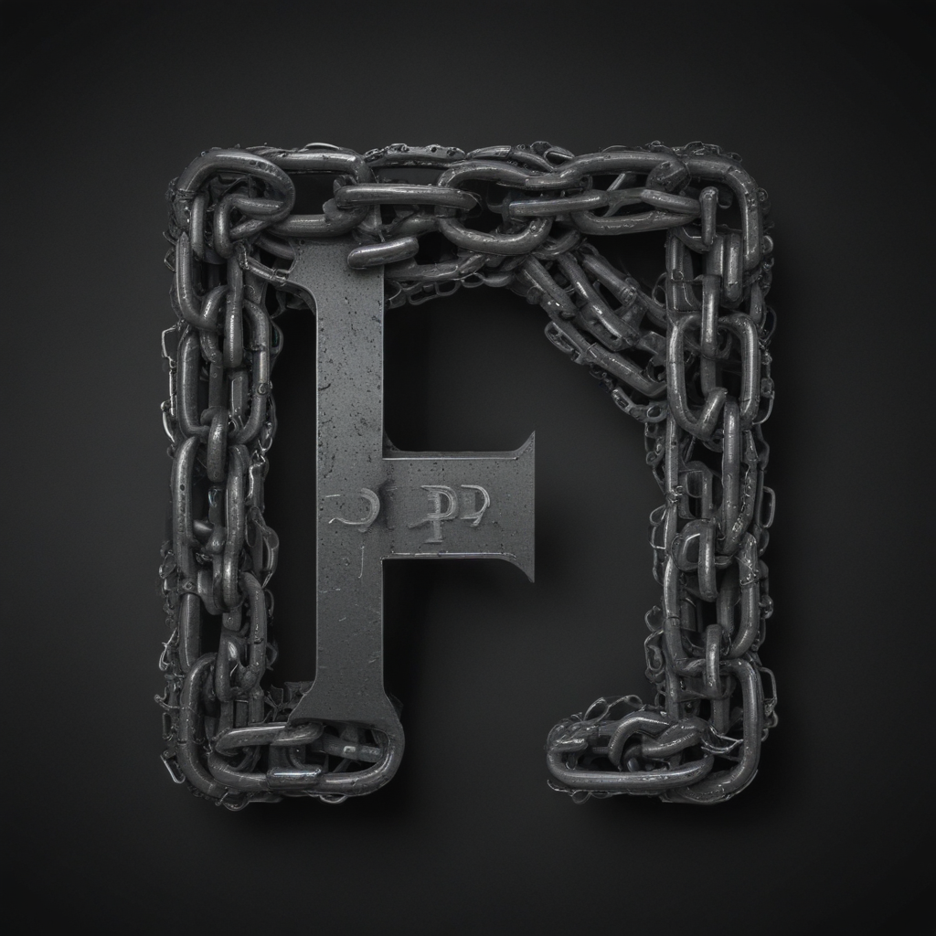 generate scary iron chain shape and inside shape letters P L A Z on ...