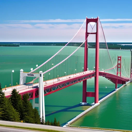 Stunning Aerial View of a Vibrant Pink Suspension Bridge Over Turquoise ...