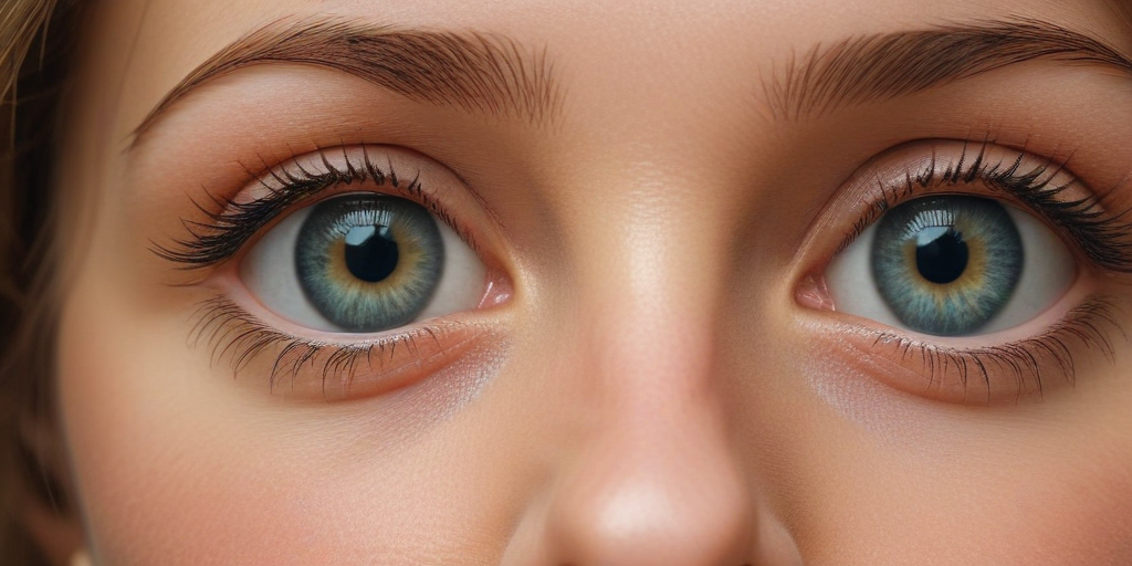 Close-Up Portrait of a Person with Strikingly Beautiful Blue Eyes