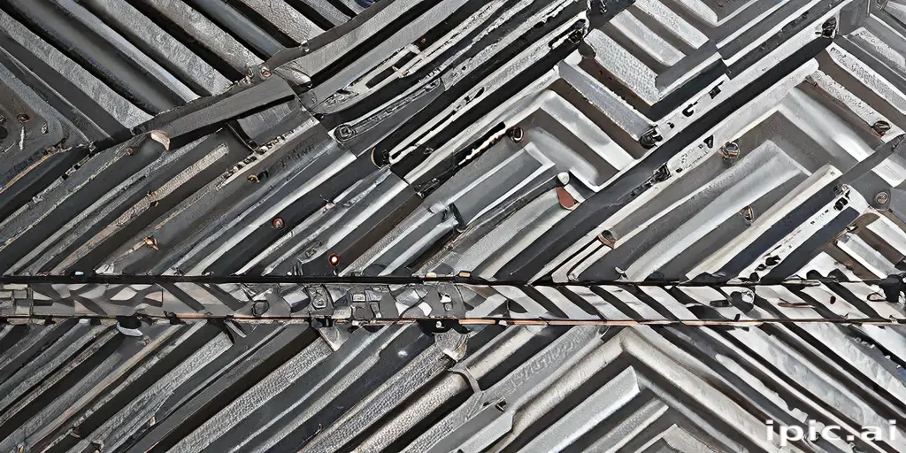 Complex Patterns of Interwoven Metal Textures and Shadows in Urban Setting