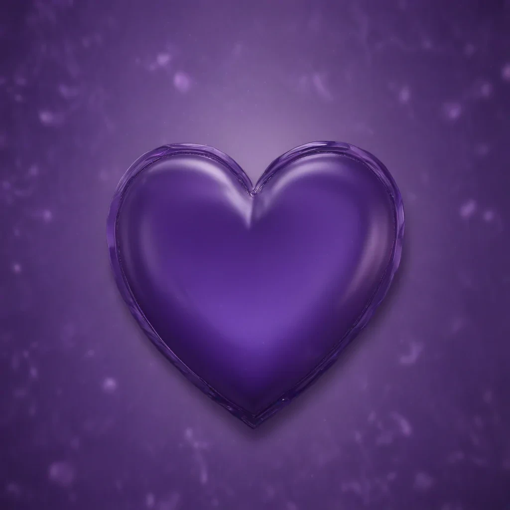 A Beautiful Purple Heart Shining Against a Soft Purple Background