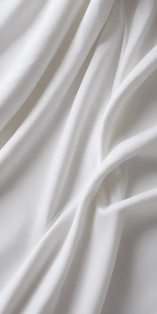 Delicate White Fabric Draped Elegantly with Soft, Flowing Creases and Folds