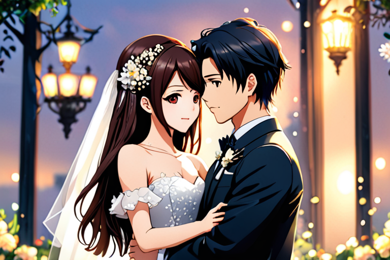 Anime wedding couple