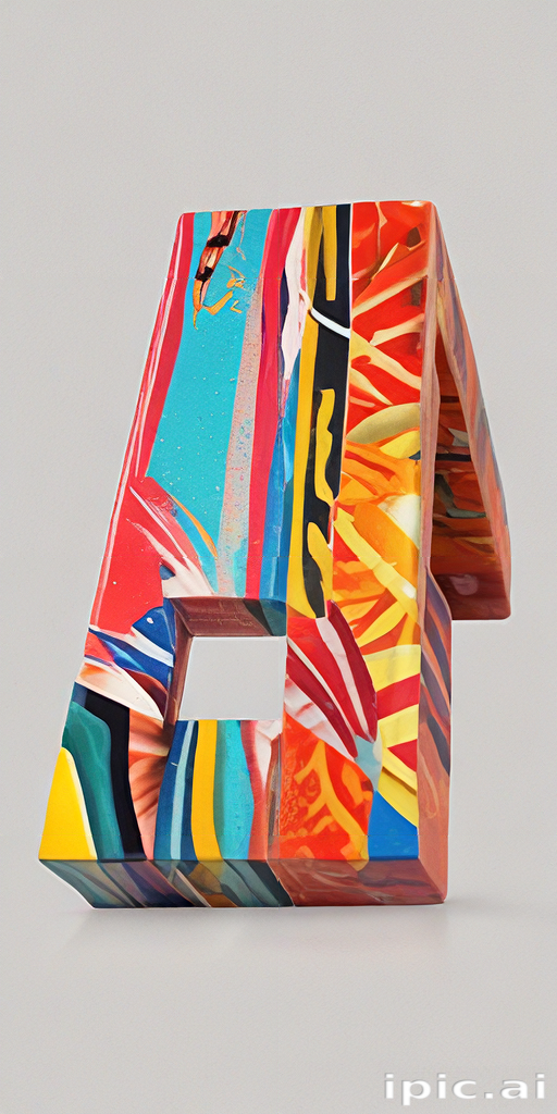 Colorful Abstract Sculpture Featuring a Bold Number with Artistic Patterns