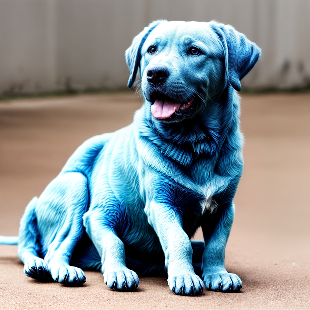 blue labrador in lab pc