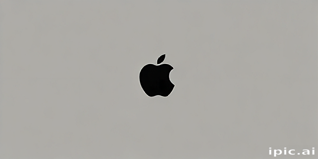 Stylized Black Apple Logo on a Minimalistic Light Grey Background