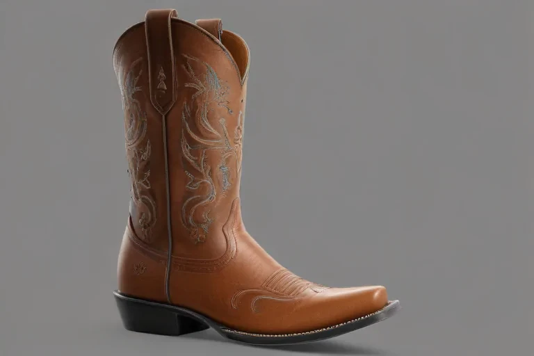 Stylish Brown Cowboy Boot with Intricate Embroidery and Classic Design ...