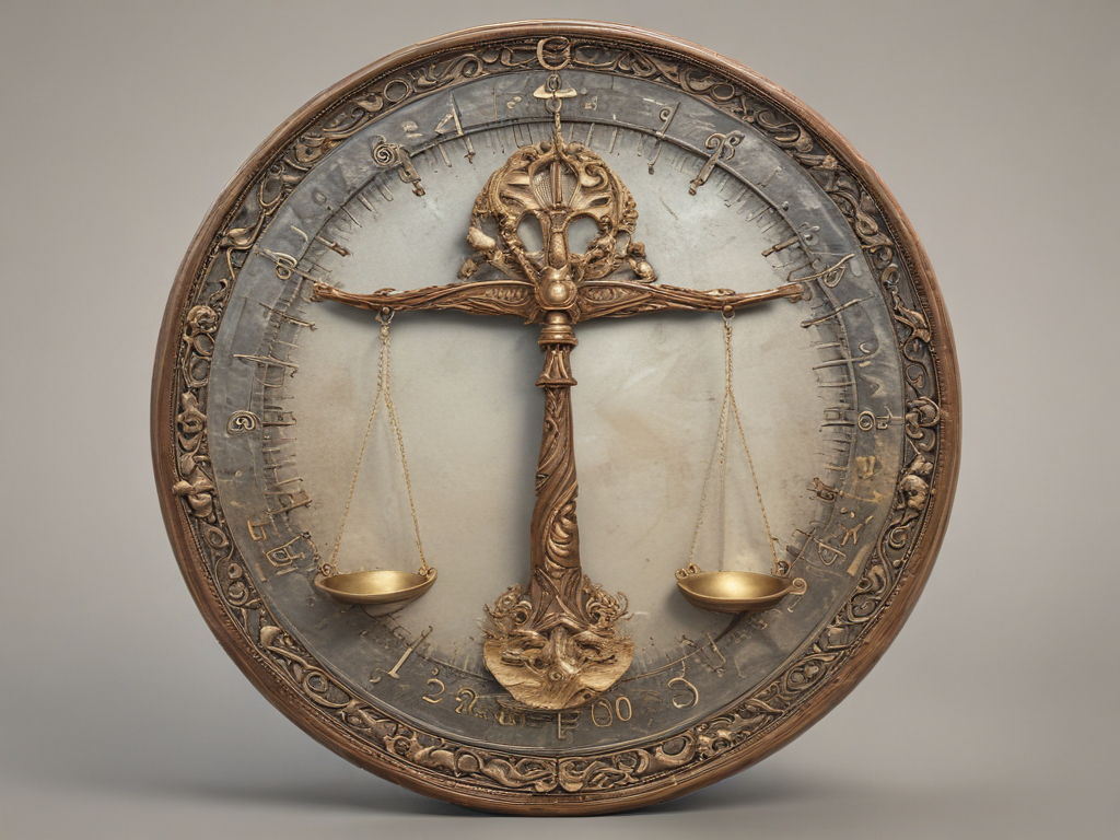 Intricate Artistic Representation of a Balance Scale Against a ...