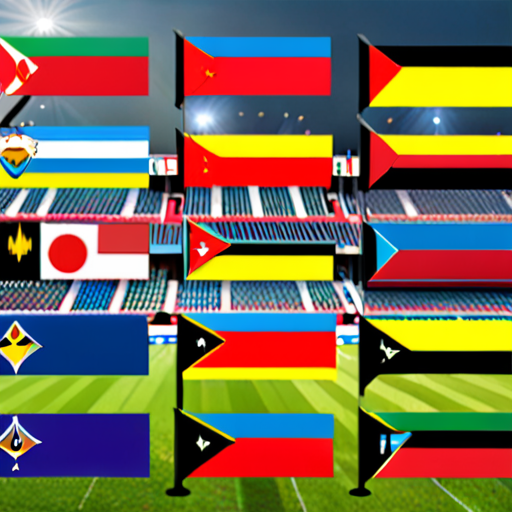 create a stadium with flag of swaziland