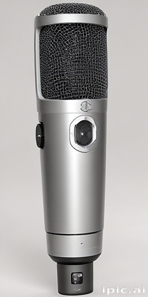 Stylish Silver Microphone with Unique Textured Mesh Design for Optimal ...