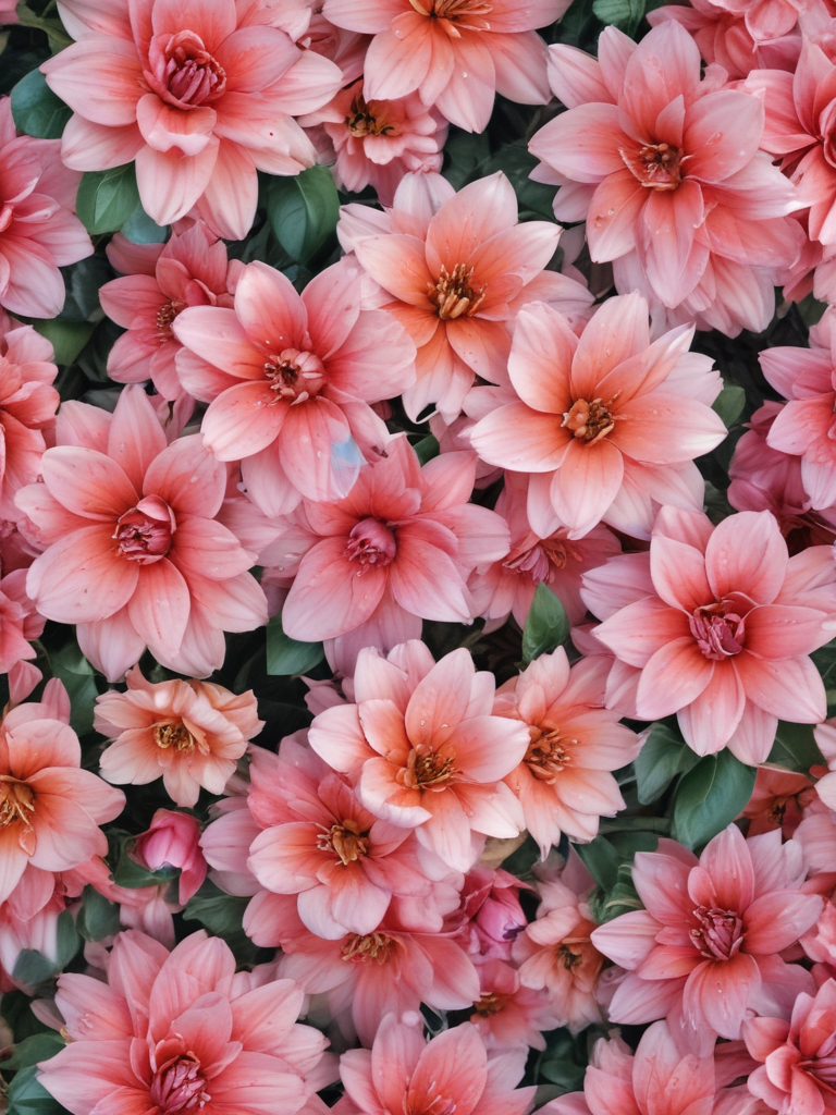 A Vibrant Display of Pink Flowers Blooming in Full Splendor