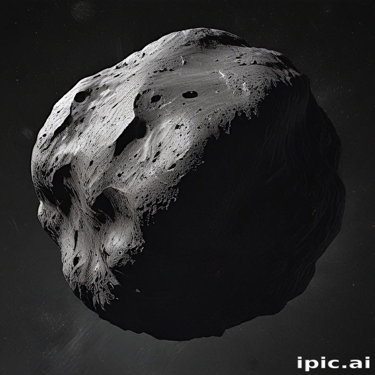Close-Up View of an Asteroid with Unique Texture and Formations
