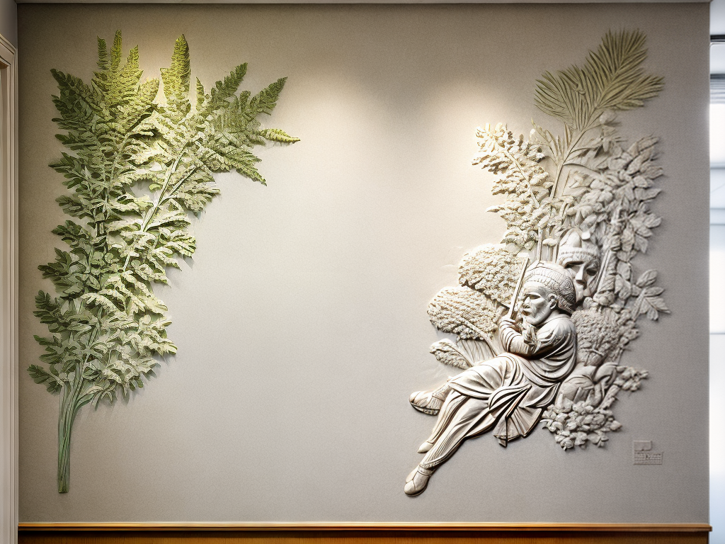bas-relief on the wall in the room