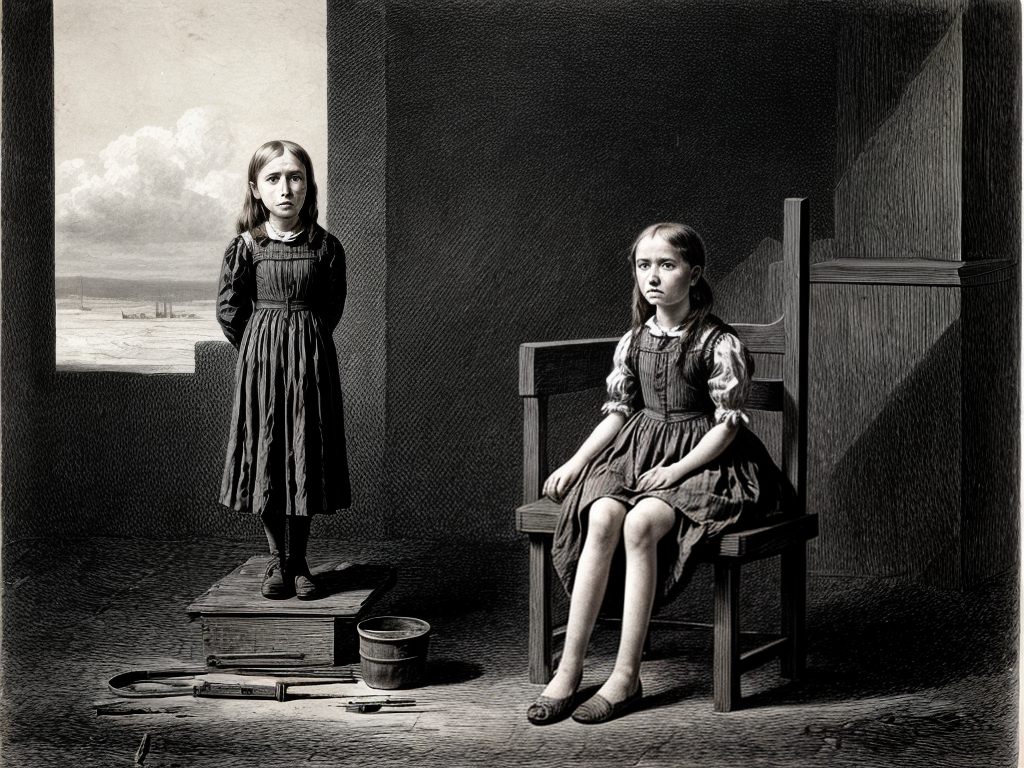 Girl on the gallows awaiting execution