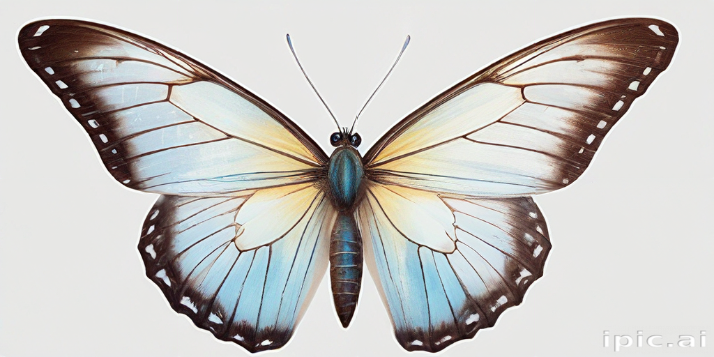 Stunningly Detailed Illustration of a Beautiful Blue Butterfly with ...