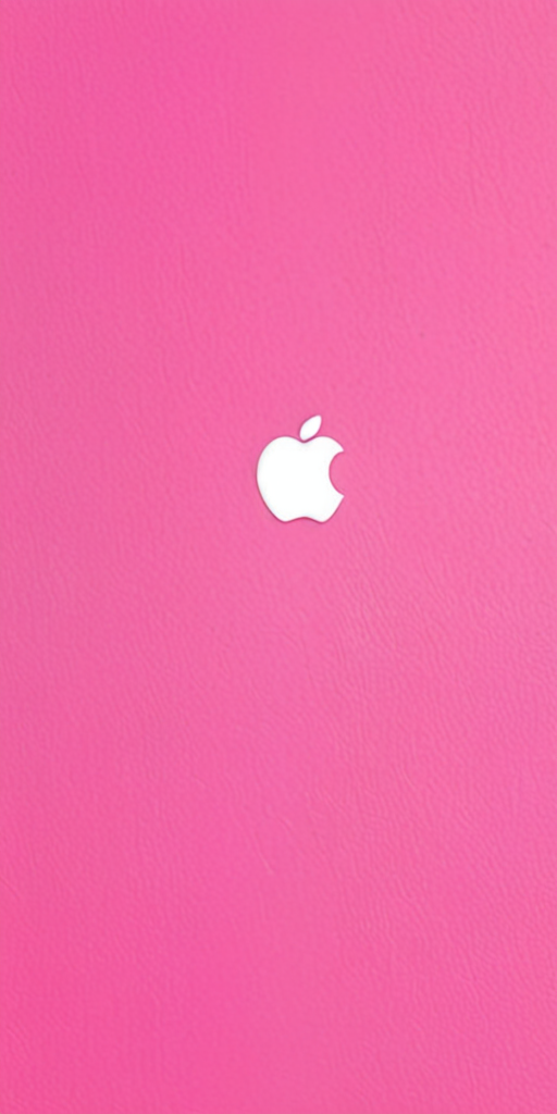 Vibrant Pink Background Featuring the Iconic Apple Logo in the Center